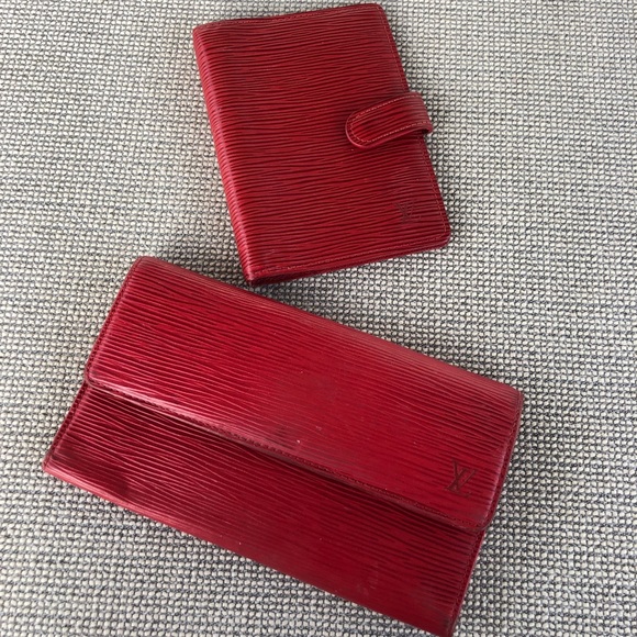 Louis Vuitton | Bags | Matching Louis Vuitton Red Wallet Set | Poshmark